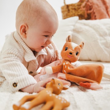 Fanfan le faon et son doudou